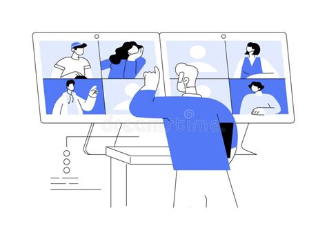 Video Conferencing Abstract Concept Vector Illustration Stock Vector Illustration Of Outline