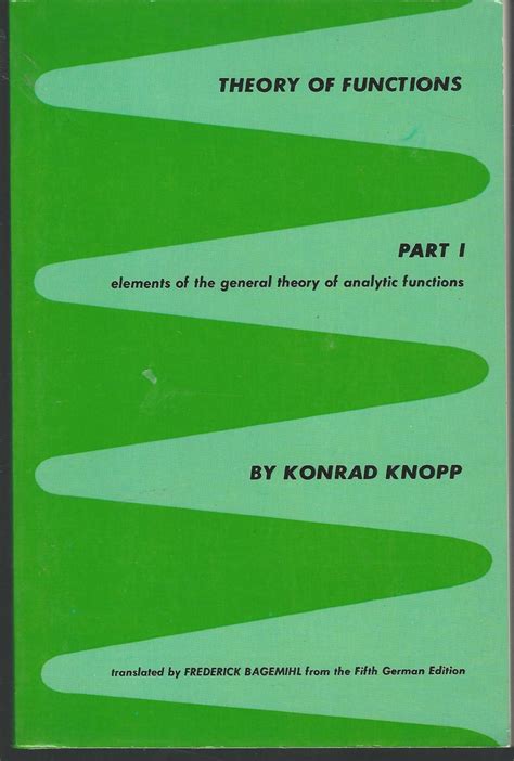 theory of functions volume 1 part one elements of the general theory