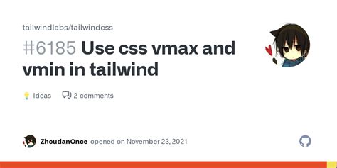 Use Css Vmax And Vmin In Tailwind · Tailwindlabs Tailwindcss