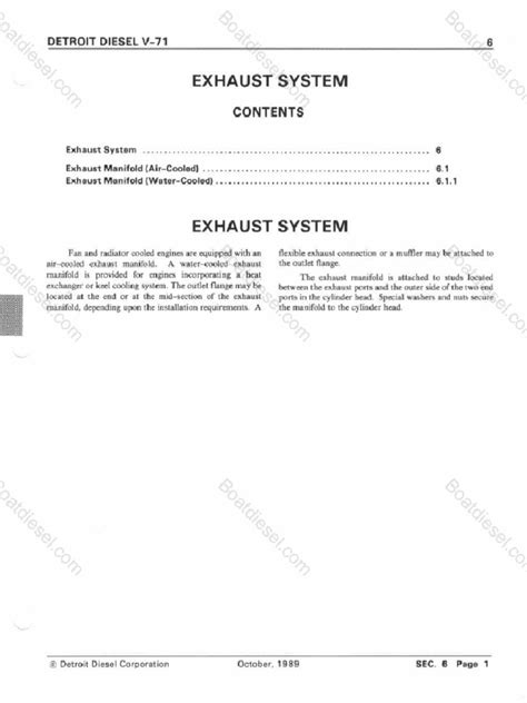 Detroit Diesel V71 Series Exhaust System Pdf