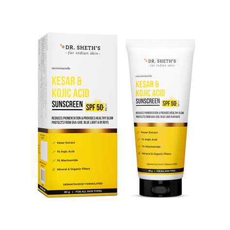 Kesar And Kojic Acid Sunscreen 80g Dr Sheths