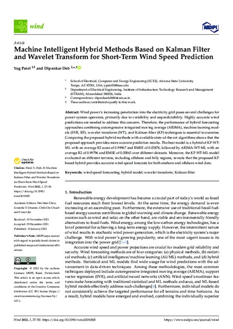 Pdf Machine Intelligent Hybrid Methods Based On Kalman Filter And Wavelet Transform For Short