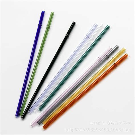 27cm加长款吸管玻璃耐热可循环重复使用饮水管8mm孔径果汁吸水管 阿里巴巴