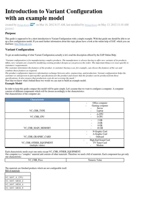 Pdf Introduction To Variant Configuration With An Example Model Dokumentips
