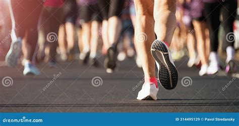 Marathon Running In The Light Of Morning Stock Image Image Of Runner