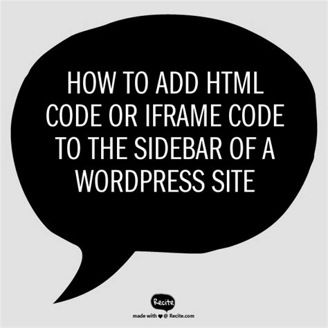 How To Add HTML Code Or Iframe Code To The Sidebar Of A WordPress Site Video Bakerview