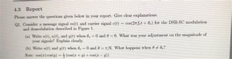 Solved DSB SC Modulation And Demodulation A Construct A Chegg
