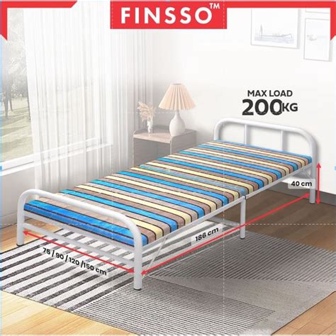 Finsso Extra Strong 7590100120cm Aries Bed Frame Katil Single Foldable Bed Frame
