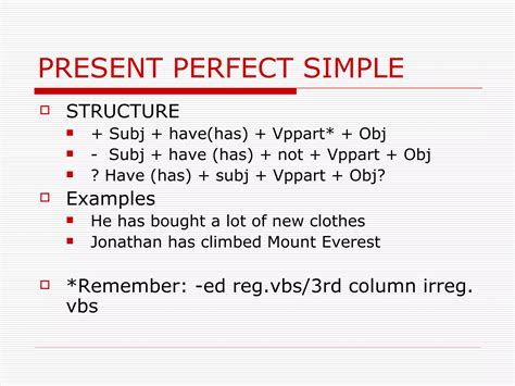 Present Perfect Simple Ppt