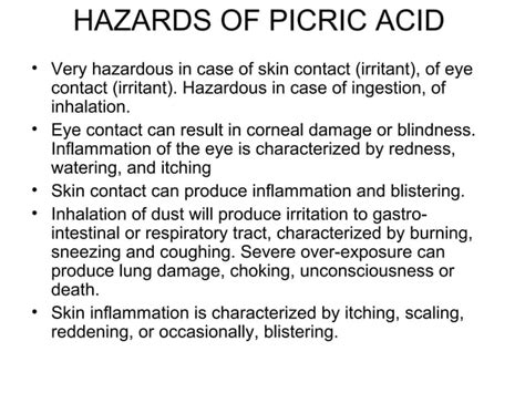 Msds Of Picric Acid And Ethidium Bromide Ppt