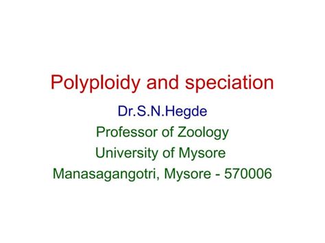 Polyploidyandspeciationppt Ppt