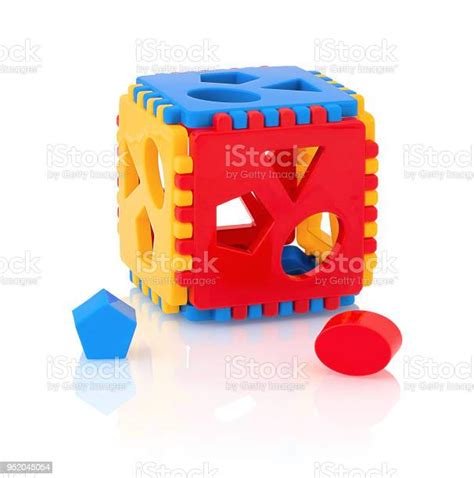 다채로운 어린이 장난감 모양 정렬 그림자 반사와 흰색 배경에 고립 Cubed 모양 정렬입니다 모양에 대한 스톡 사진 및 기타 이미지 Istock