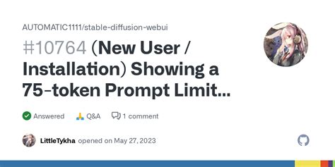 New User Installation Showing A 75 Token Prompt Limit Even If It