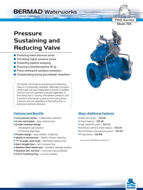 Bermad Pressure Sustaining And Reducing Valve Pdf Valve Pump