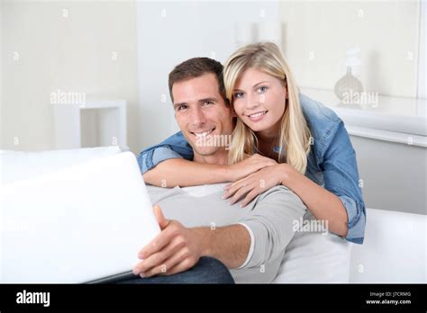 Woman Laptop Notebook Computers Computer Laugh Laughs Laughing Twit Giggle Stock Photo Alamy