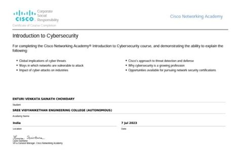 Enturi Venkata Sainath Chowdary On Linkedin Cisconetworkingacademy