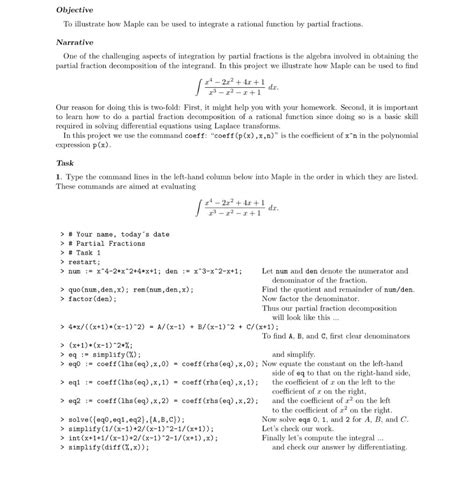 Solved Objective To Illustrate How Maple Can Be Used To