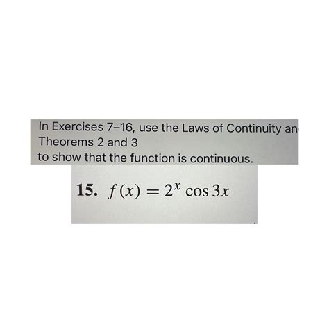 Solved In Exercises Use The Laws Of Continuity An Chegg