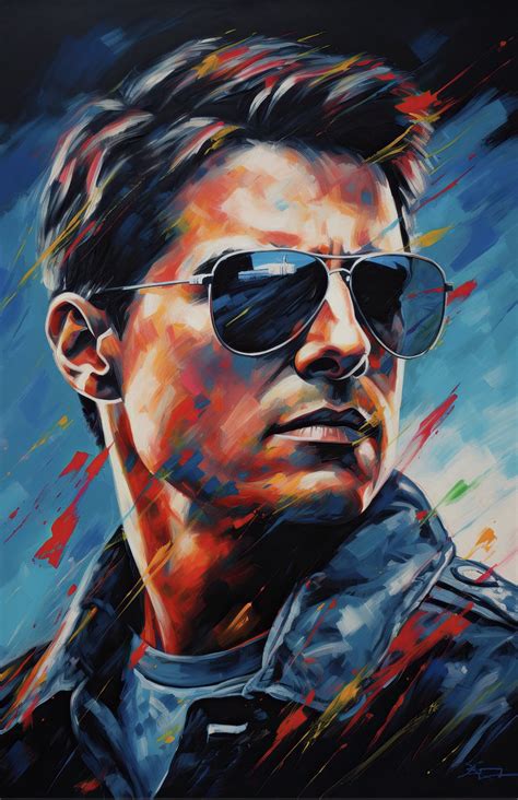Film Poster Tom Cruise Poster Top Gun Portret Poster Abstract 61x91