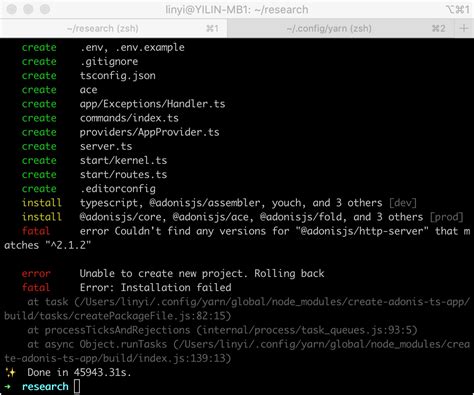 Adonis Ts App Cannot Create Project · Issue 1265 · Adonisjscore · Github