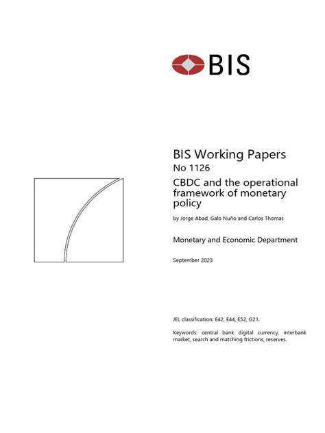 Bis Cbdc And The Operational Framework Of Monetary Pdf Interbank