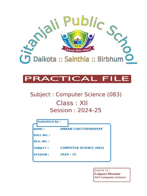 12 Cs Practical File 2024 25 Pdf Parameter Computer Programming Databases