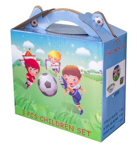 Детски комплект за хранене от порцелан Футболисти 3 части Market Dir Bg