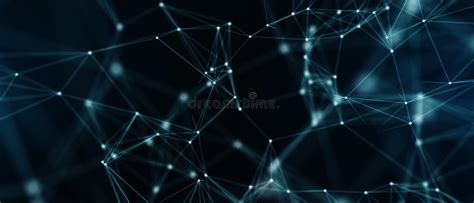 Abstract Futuristic Technology With Polygonal Shapes On Dark Blue Background Design Digital