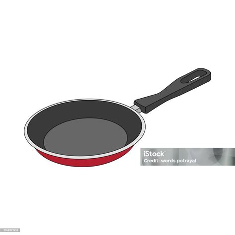 만화 벡터 일러스트 레이 션 프라이팬 아이콘 절연 통하고 백색 튀기기에 대한 스톡 벡터 아트 및 기타 이미지 튀기기 팬