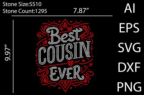 Best Cousin Ever Rhinestone Graphic By Betruthful · Creative Fabrica