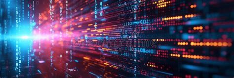 Dark Abstract Technology Background With Translucent Program Code Stock