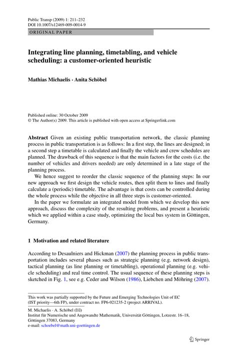 pdf integrating line planning timetabling and vehicle scheduling a