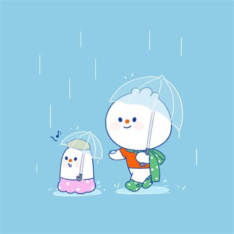 톡 톡 톡☔ 캐릭터 일러스트 그림 우산