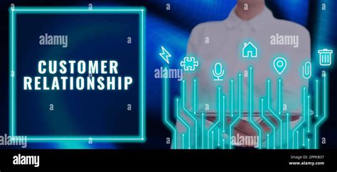 Text Caption Presenting Customer Relationship Business Idea Deal And Interaction Between