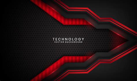 3d 블랙 테크노 추상적 배경은 빨간색 등선 효과 장식어두운 공간에 겹쳐레이어를 겹칩니다 전단지 배너 브로셔 커버 또는 방문 페이지를 위한 그래픽 디자인 요소 미래 스타일