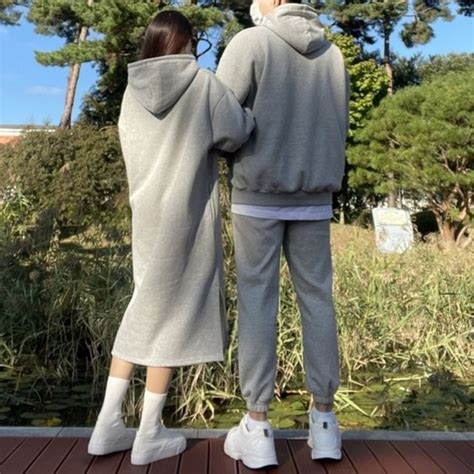 뉴감성 당일출고주문폭주자체제작기모안감곰돌이ver2단품가능세트할인 오버핏 커플티 곰돌이 커플 맨투맨 후드티 조거팬츠 롱원피스 커플 트레이닝복 세트 시밀러룩