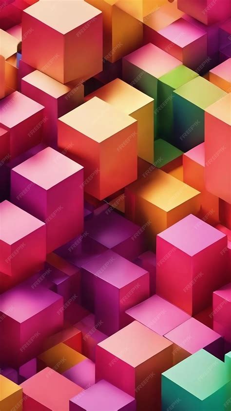 Premium Ai Image Isometric Cube Multicolored And Noise Texture Gradient Background 3d
