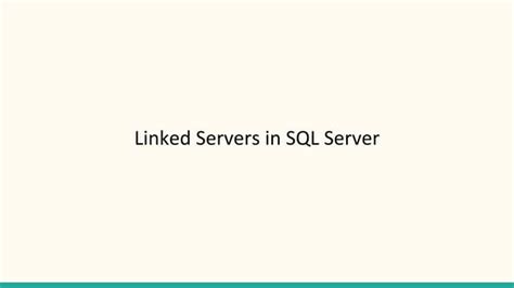 Linked Servers Database Links In Ms Sqlserver Pdf