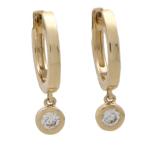 Diamond Drop Hoop Earrings At Susannah Lovis Jewellers