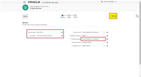 Creating Oracle Database Cloud Service Dbaas