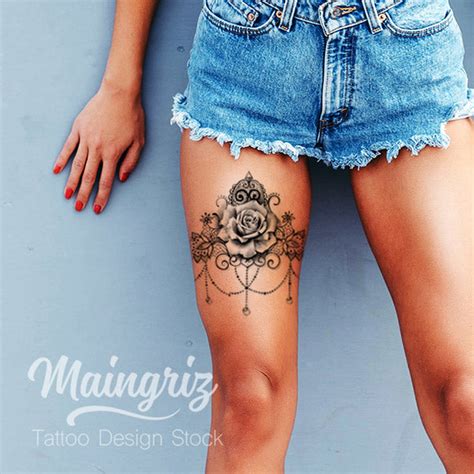 Best 13 Thigh Garter Tattoo