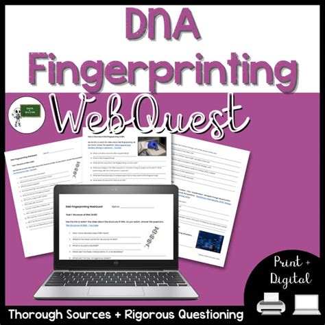 Dna Fingerprinting Activities Webquest High School Forensic Science