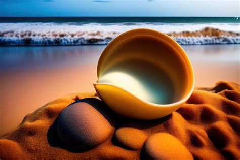 Premium Ai Image Small Shell On The Beach With A Seascape