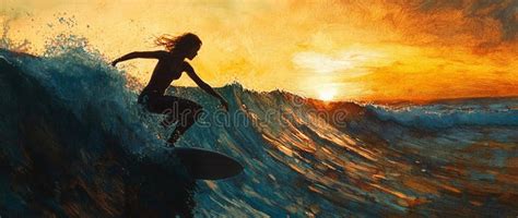 Surfer Surfing Sport Portrait Hyper Realistic Drawing Sketch Stock Illustration