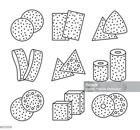 사포 시트 디스크 롤 삼각형 연마 용지를 연마하는 흑백 벡터 그림입니다 유리지의 선 아이콘 세트 거친에 대한 스톡 벡터 아트 및