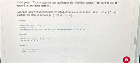 Solved 5 30 Points Write A Program That Implements The