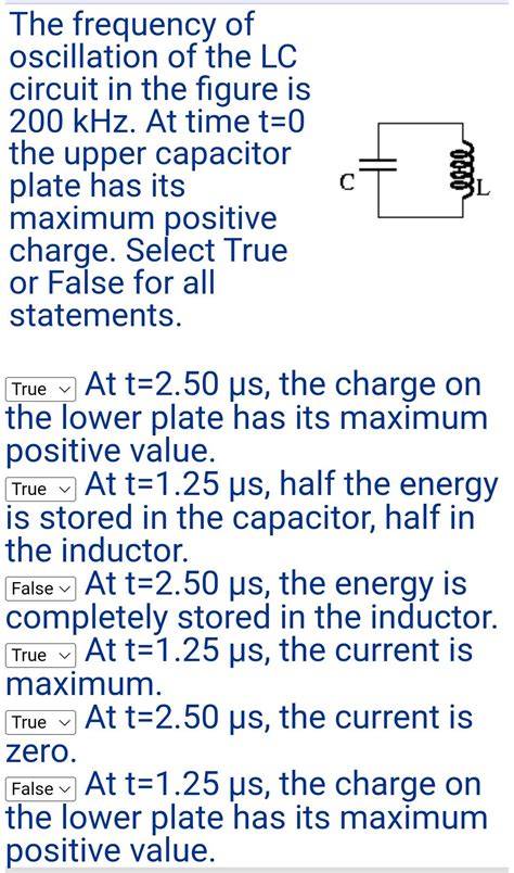 Solved The Frequency Of Oscillation Of The LC Circuit In The Chegg Com