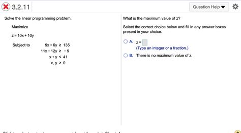 Solved X 3211 Question Help Solve The Linear Programming