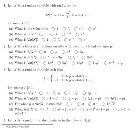 Solved Let X Be A Random Variable With Pmf Given By Chegg