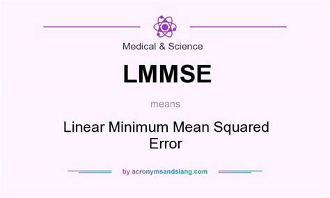 Lmmse Linear Minimum Mean Squared Error In Medical And Science By